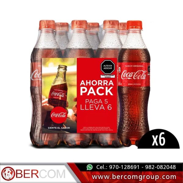 Gaseosa COCA COLA Sabor Original Botella 500ml Six Pack - Bercom Group