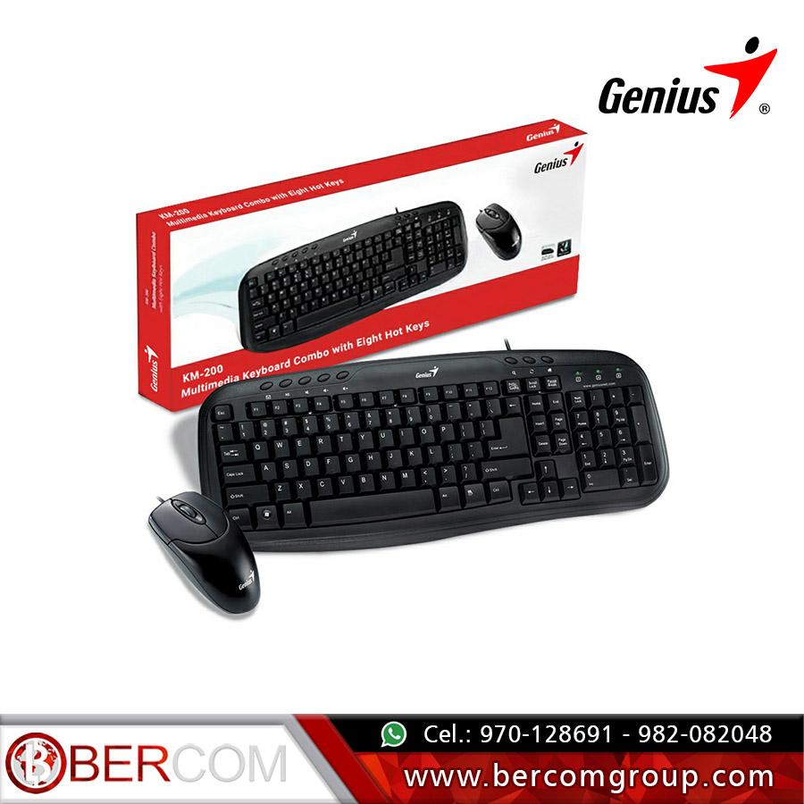 Kit Teclado y Mouse Genius KM-200 Multimedia - Bercom Group